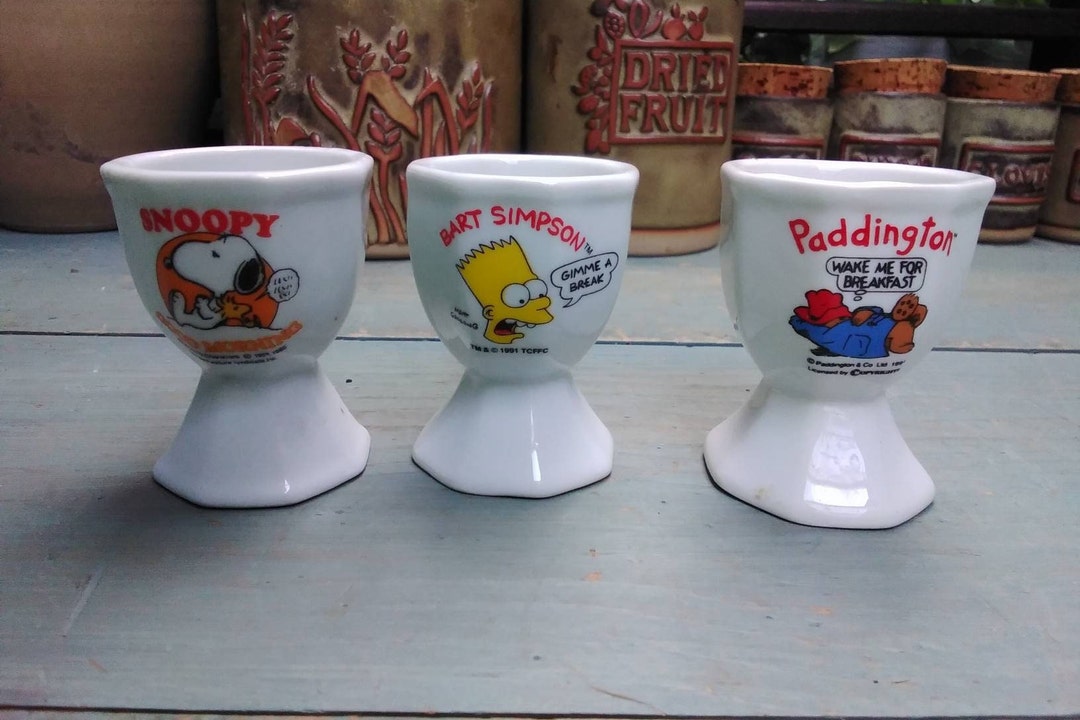 Retro Set of Cartoon Character Egg Cups Paddington, the Simpsons and ...