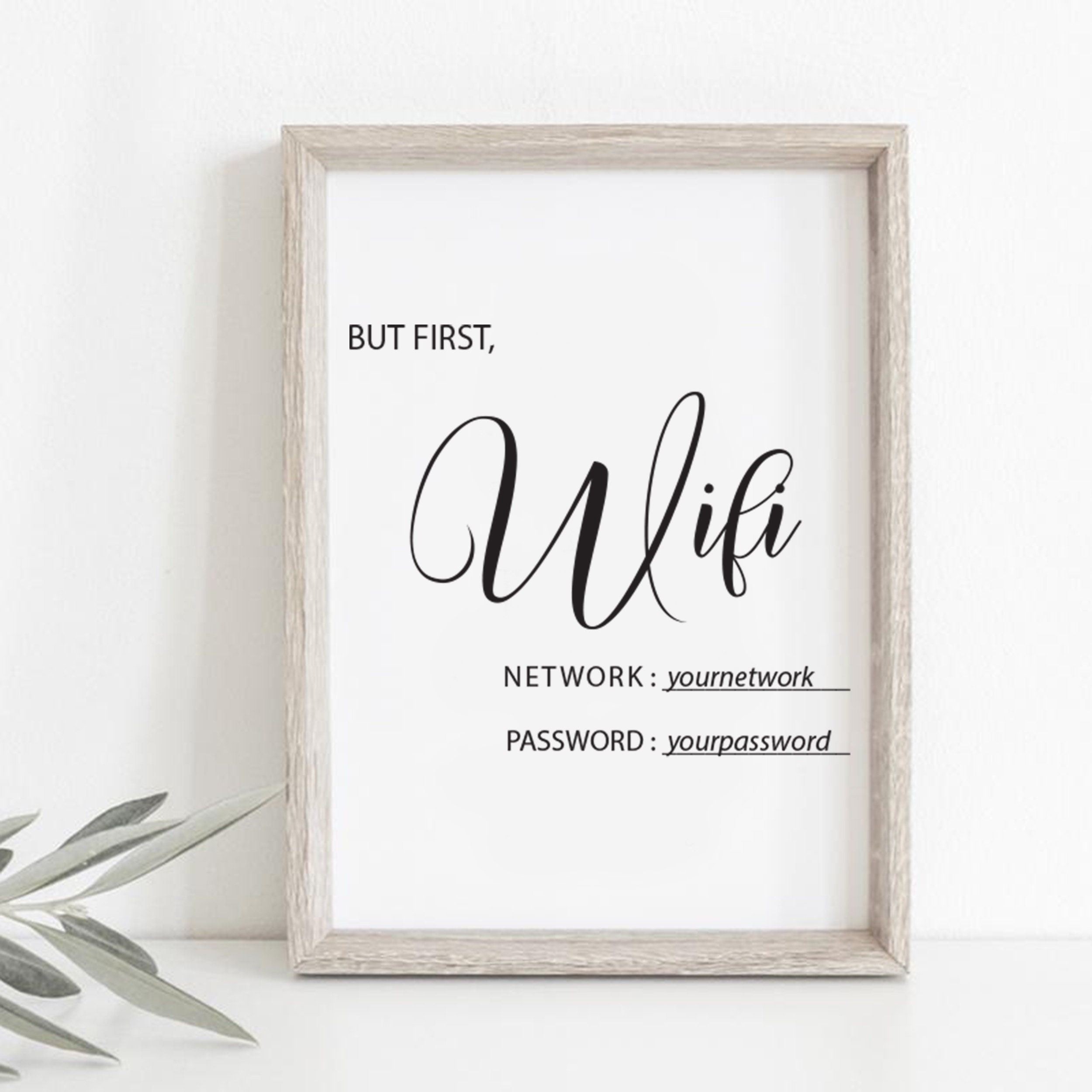 Printable Wifi Password Sign for Hotel, Airbnb Homes ** Wifi Sign ...