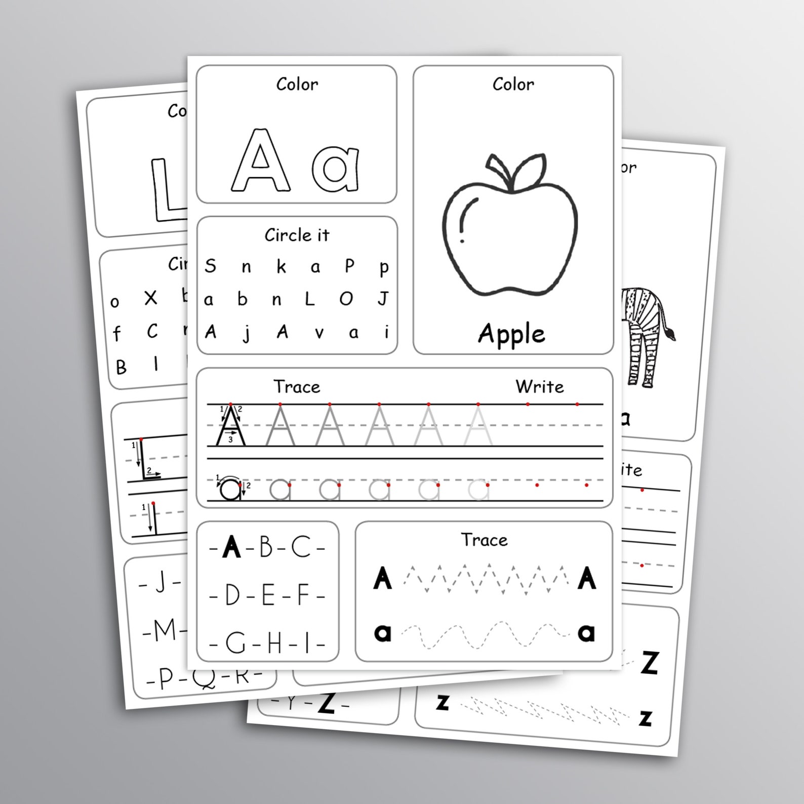 Learning Alphabet Printable Worksheets for Kids ** Kindergarten ...