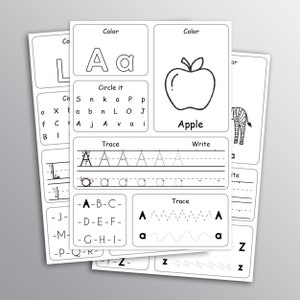 Learning Alphabet Printable Worksheets for Kids ** Kindergarten ...
