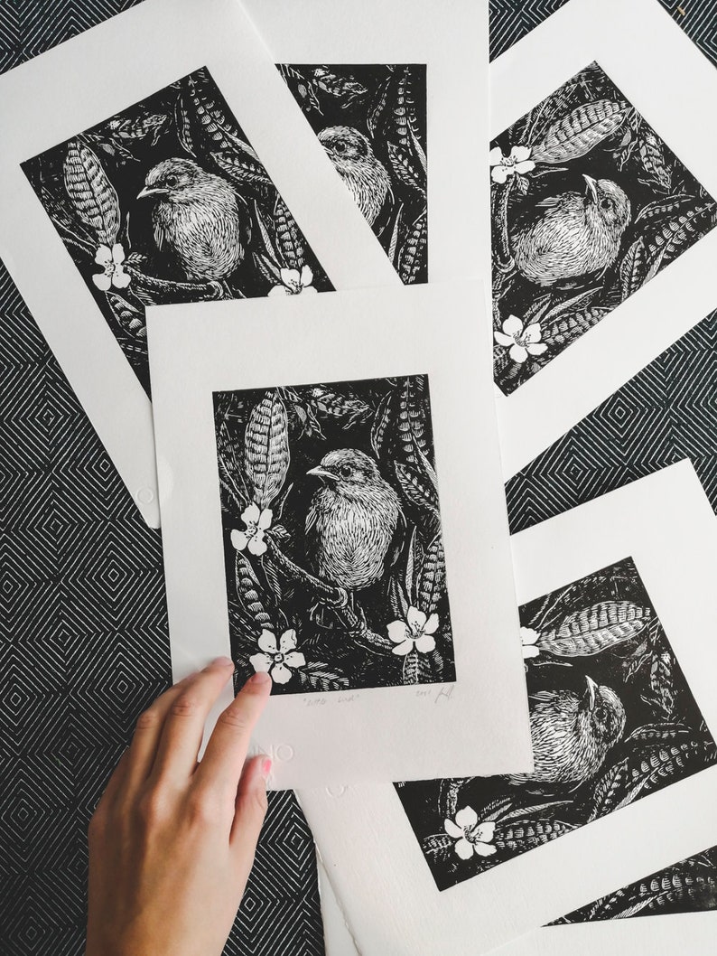 Little Bird Handmade Linocut Print - Etsy