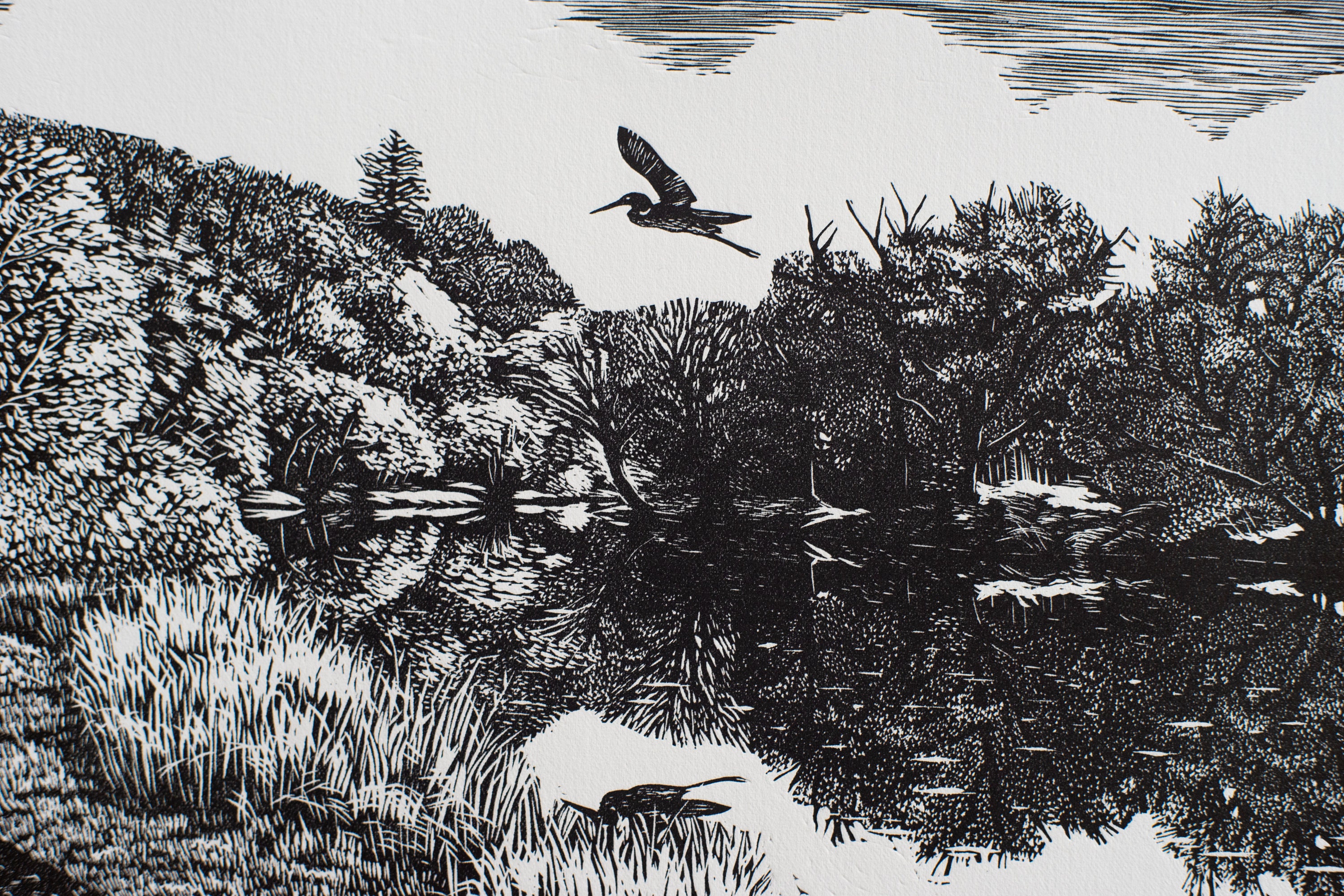 Calm River Linocut Print - Etsy