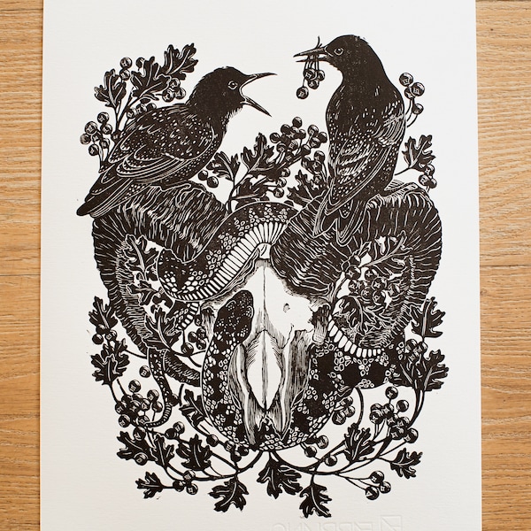 Linocut Print - Etsy