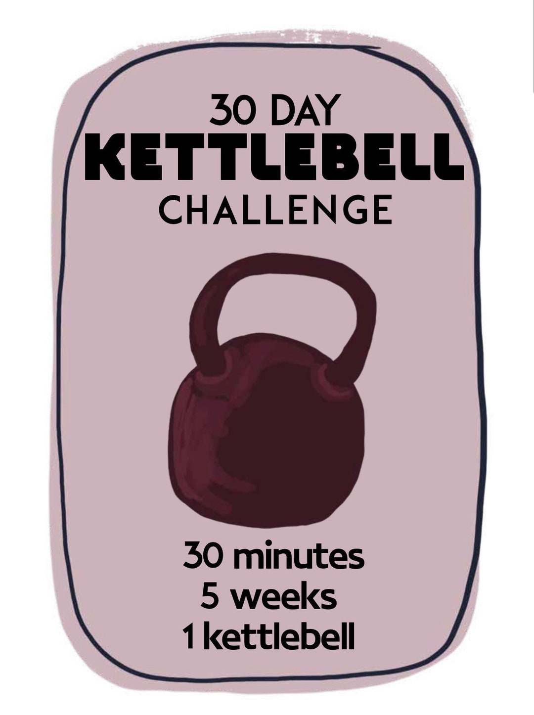 30 Day Kettlebell Workout Challenge Downloadable/printable 30 Days of ...