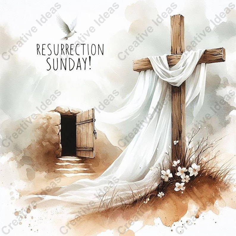 Resurrection Easter Cross PNG, for Your Own Projects, Digital Download ...