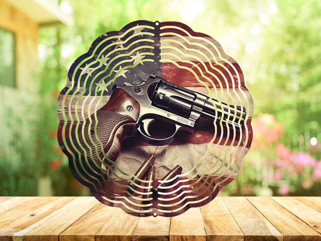 Gun With US Flag Wind Spinner Sublimation Design Image PNG - Etsy