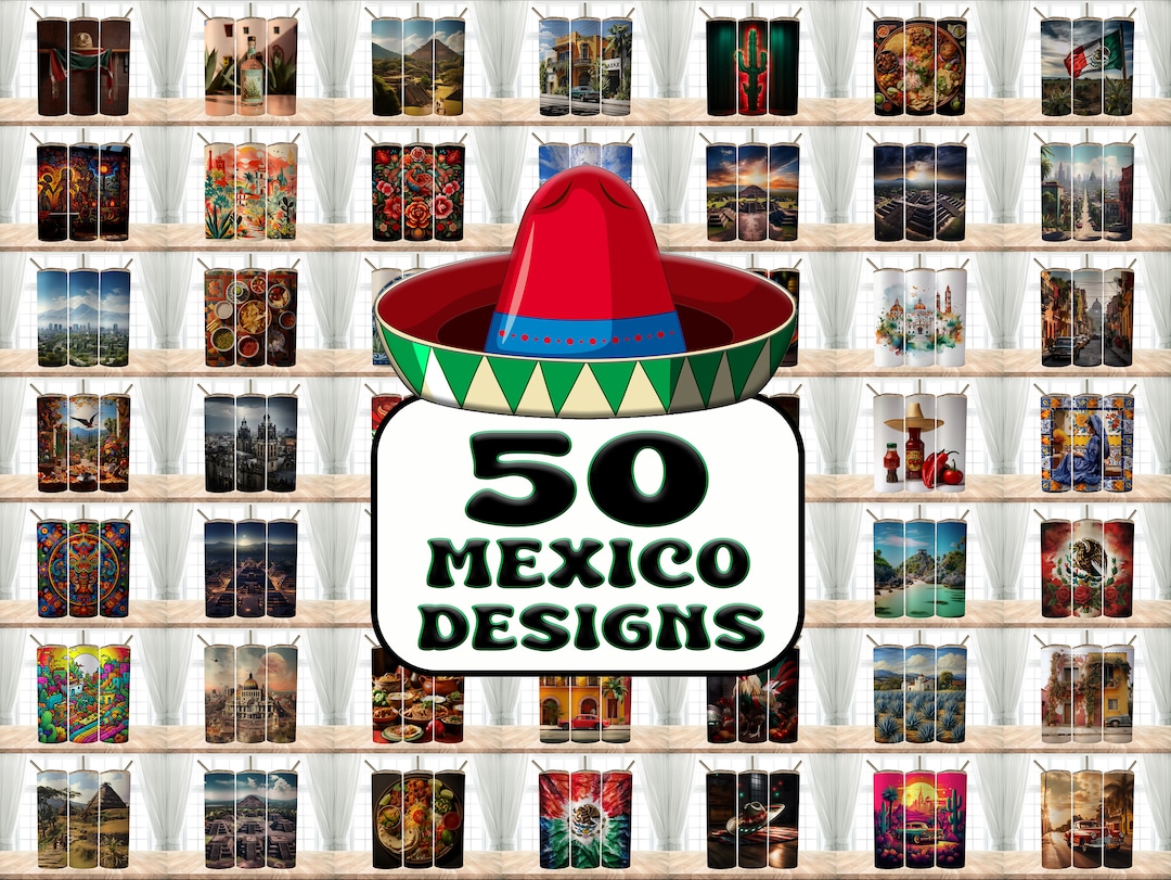 Mexico Tumbler Wraps Bundle: 20oz Skinny Tumbler Sublimation Designs ...