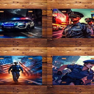 50 Police Designs Bundle License Plate Sublimation Design Digital ...