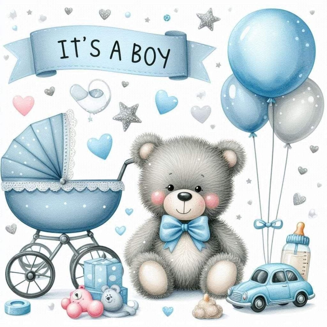 It's a Boy MP4 Animeted Video, Digital Download - Etsy
