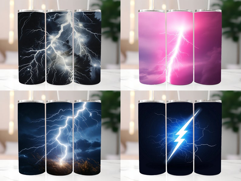 50 Lightning Bundle Tumbler Wraps 20 Oz Skinny Tumbler - Etsy