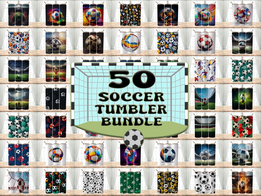 50 Soccer Tumbler Wraps: 20oz Skinny Sublimation Designs (digital ...