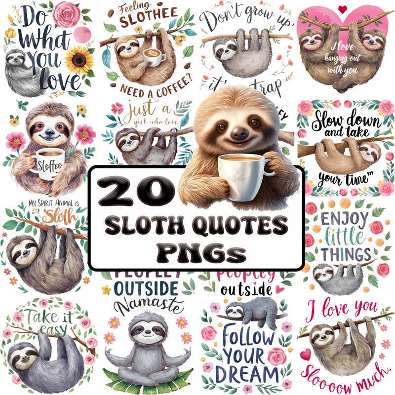 Funny Sloth Sayings - Etsy