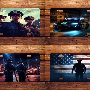 50 Police Designs Bundle License Plate Sublimation Design Digital ...