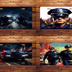 50 Police Designs Bundle License Plate Sublimation Design Digital ...