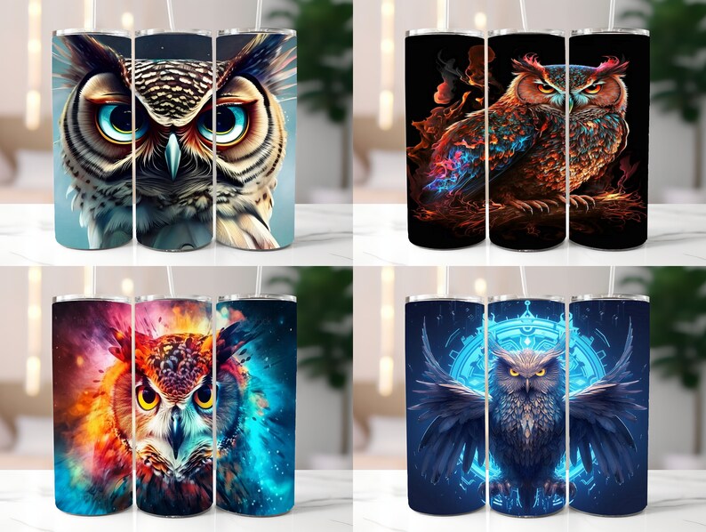 100 Mega Owl Bundle Tumbler Wrap Designs 20 Oz Skinny Tumbler - Etsy