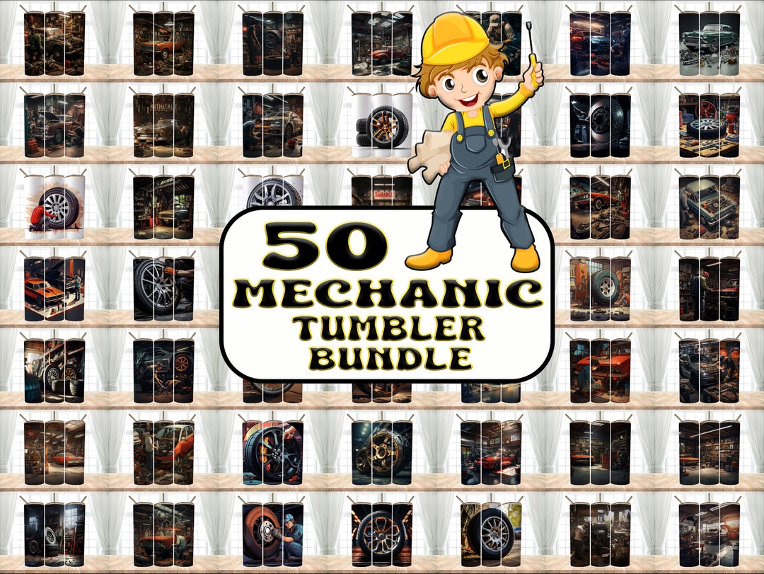 50 Mechanic Bundle Tumbler Wraps ,20 Oz Skinny Tumbler Sublimation ...
