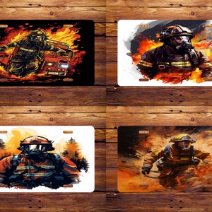 50 Firefighter License Plate Designs: Sublimation PNG Bundle (digital ...