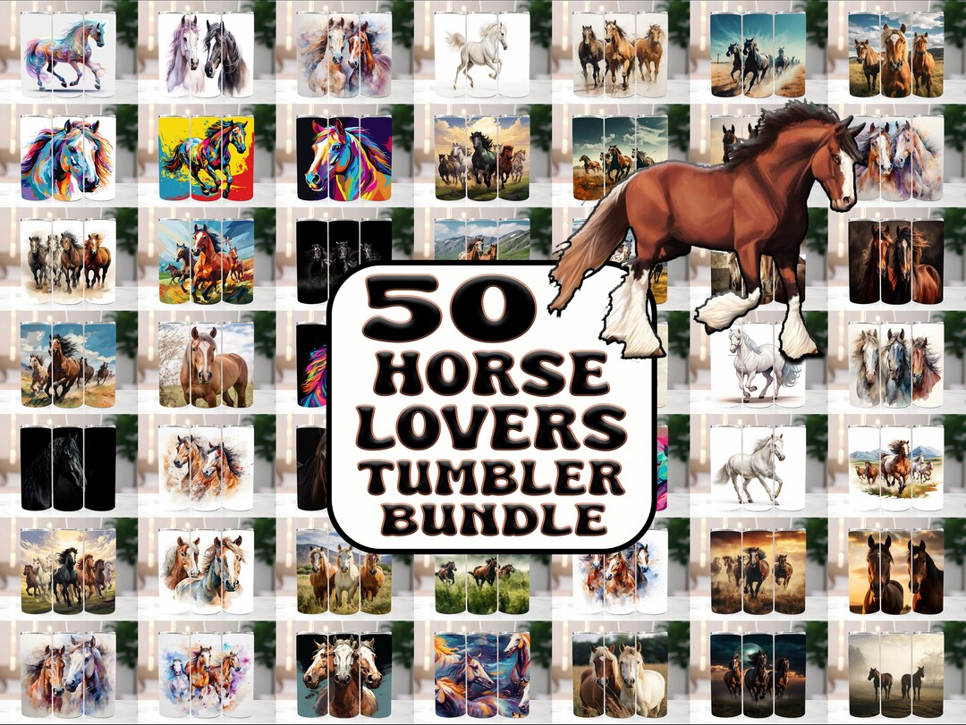 50 Horse Lovers Bundle Tumbler Wraps ,20 Oz Skinny Tumbler Sublimation ...