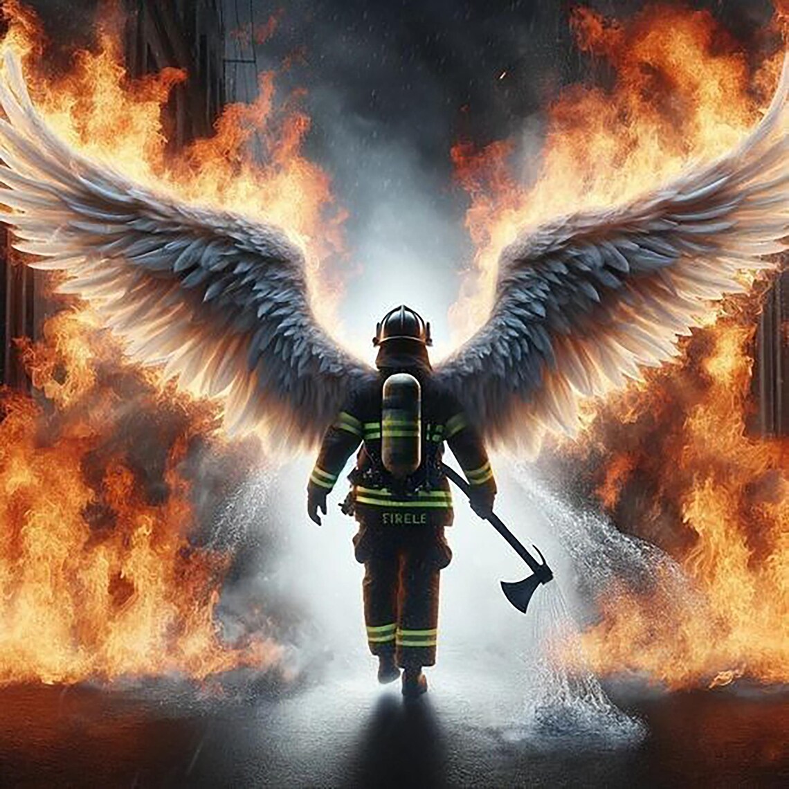 Firefighter Angel PNG, Digital Download (4000x4000 Px) - Etsy