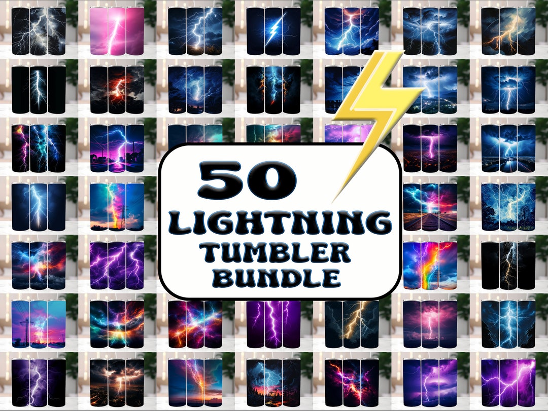 50 Lightning Bundle Tumbler Wraps ,20 Oz Skinny Tumbler Sublimation ...