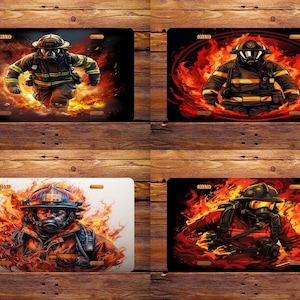 50 Firefighter License Plate Designs: Sublimation PNG Bundle (digital ...