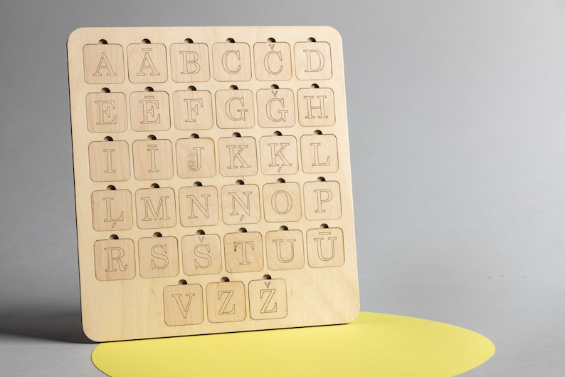 Montessori Latvian Alphabet Toy Latvian Alphabet Board - Etsy