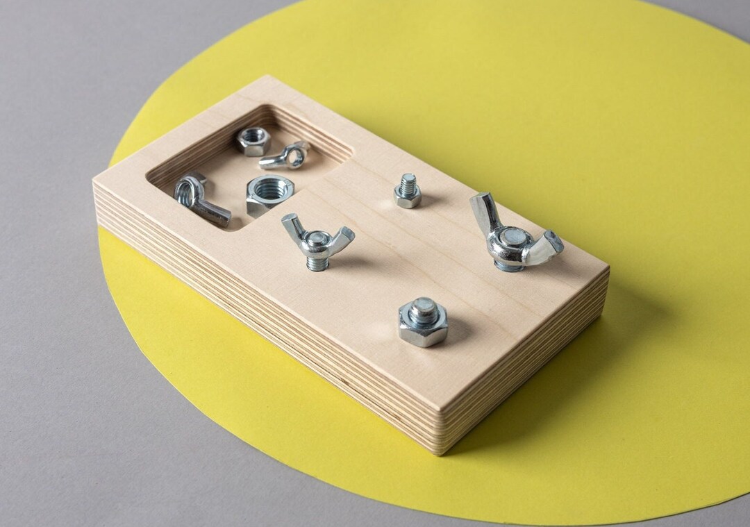 Eco-friendly Montessori Screw Nut Board - Handmade Wood Toy - Etsy