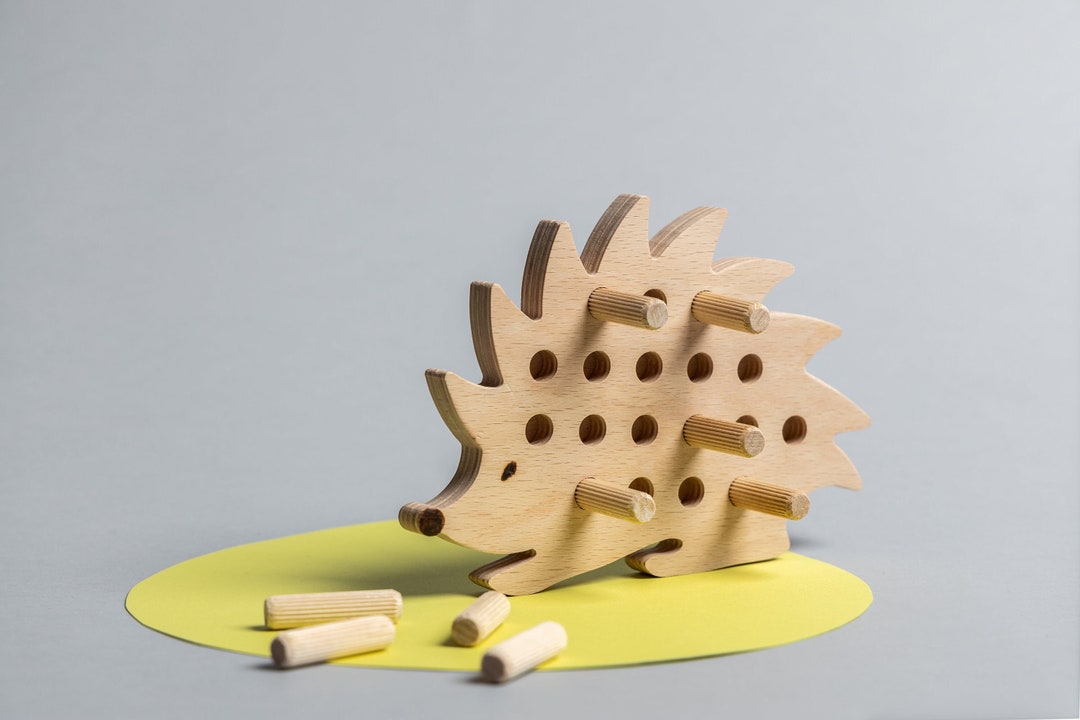 Montessori Hedgehog Toy Montessori Nesting Toy Peg Board - Etsy
