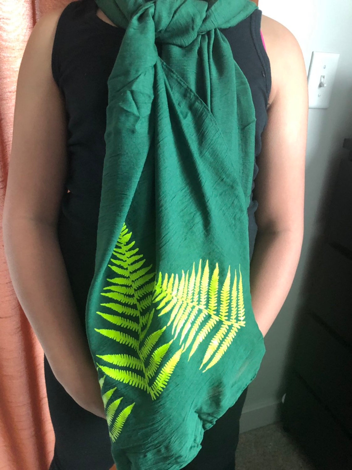 Hawaiian Fern Scarf Hawaiian Scarf Botanical Print Scarves | Etsy