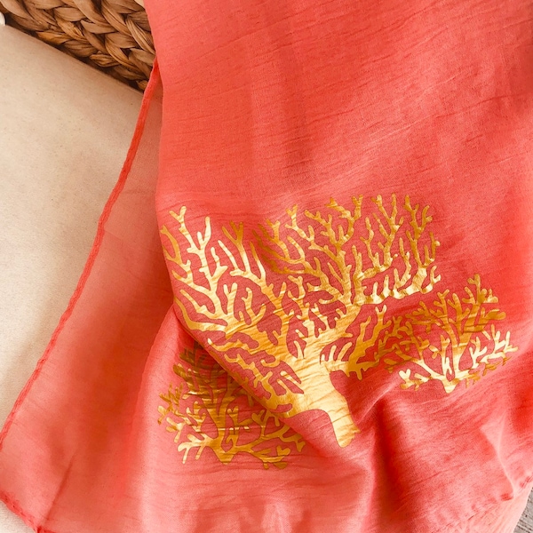 Coral Scarf - Etsy