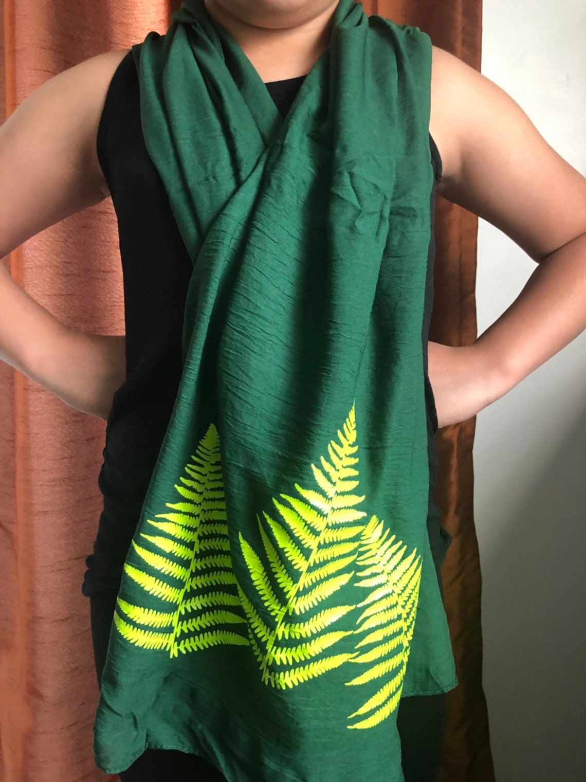 Hawaiian Fern Scarf Hawaiian Scarf Botanical Print Scarves | Etsy
