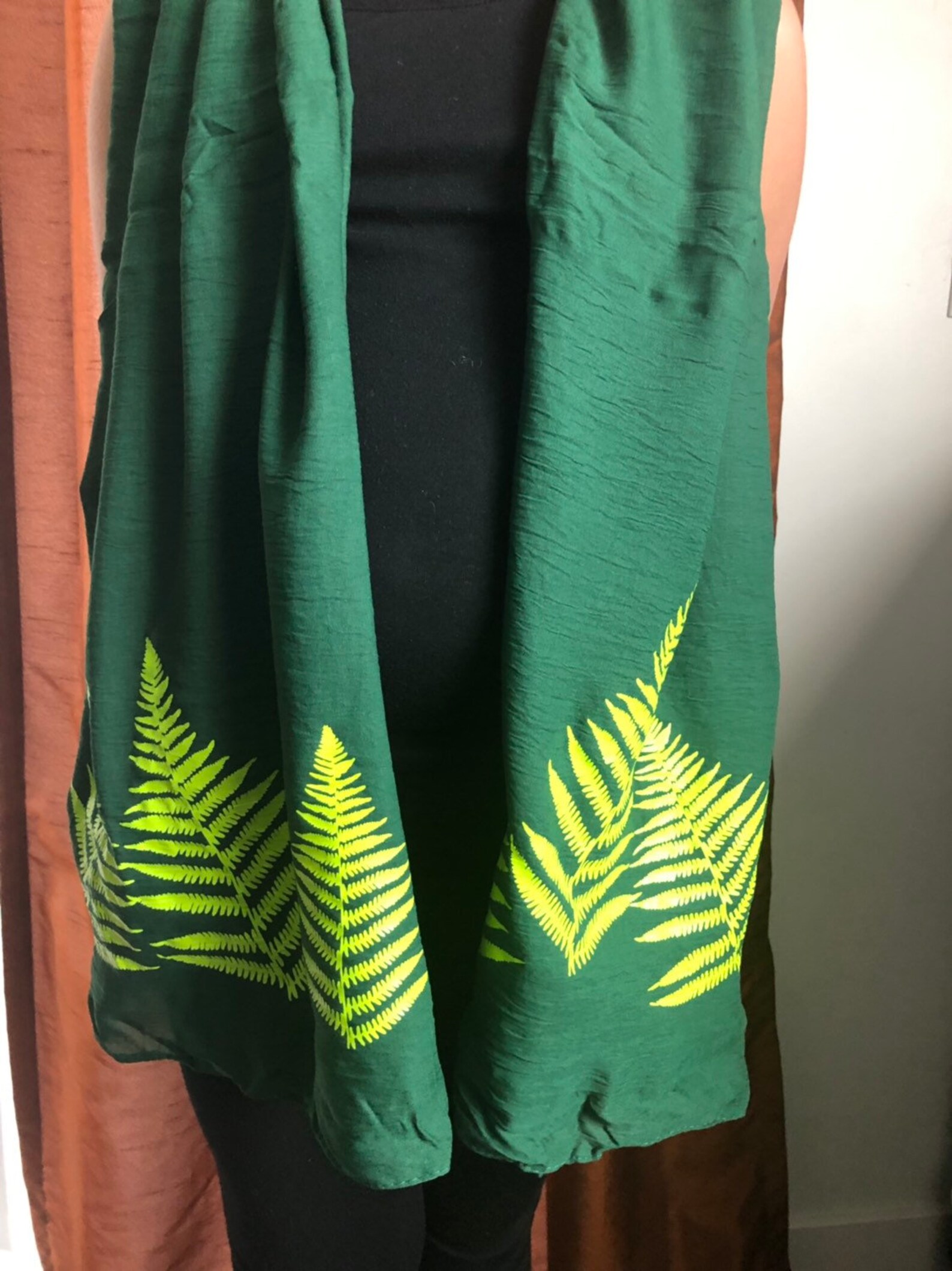 Hawaiian fern scarf Hawaiian scarf botanical print scarves | Etsy