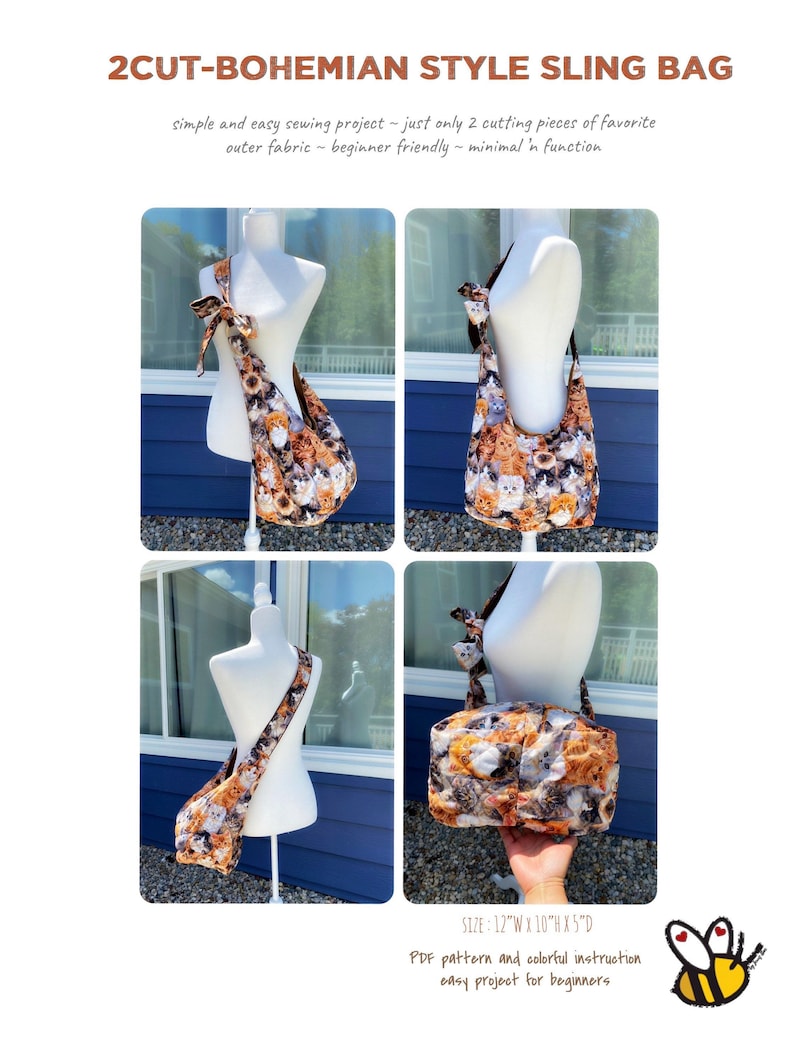 2cut Boho Bag Pattern-bohemianstyle Adjustable Strap-easy and - Etsy