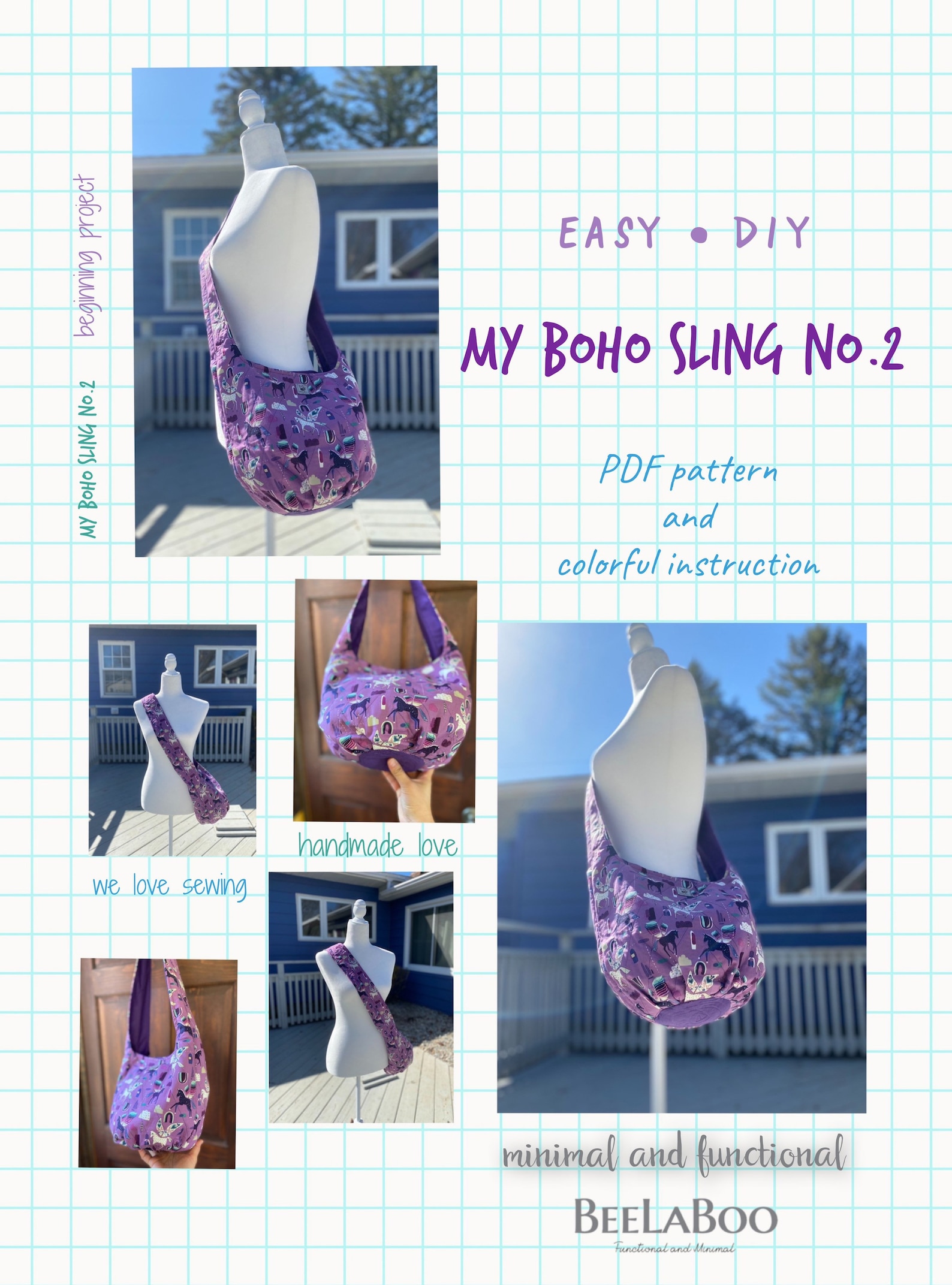 DIY EASY Project for Beginner-pdf My Boho Sling No.2 Bag - Etsy