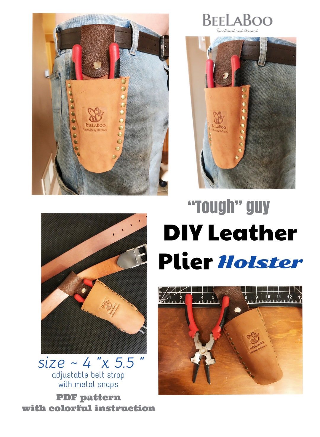 DIY Leather Pliers Holster Pattern – Beginner Leatherwork Project (PDF ...