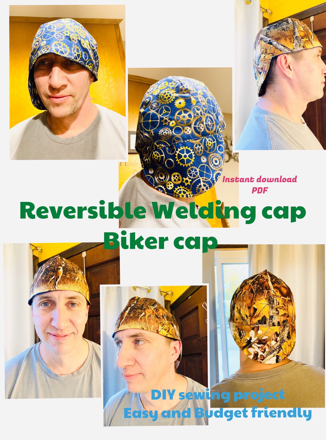 PDF Modified-easy 6 Panels Welding Cap or Biker Cap Easy to - Etsy