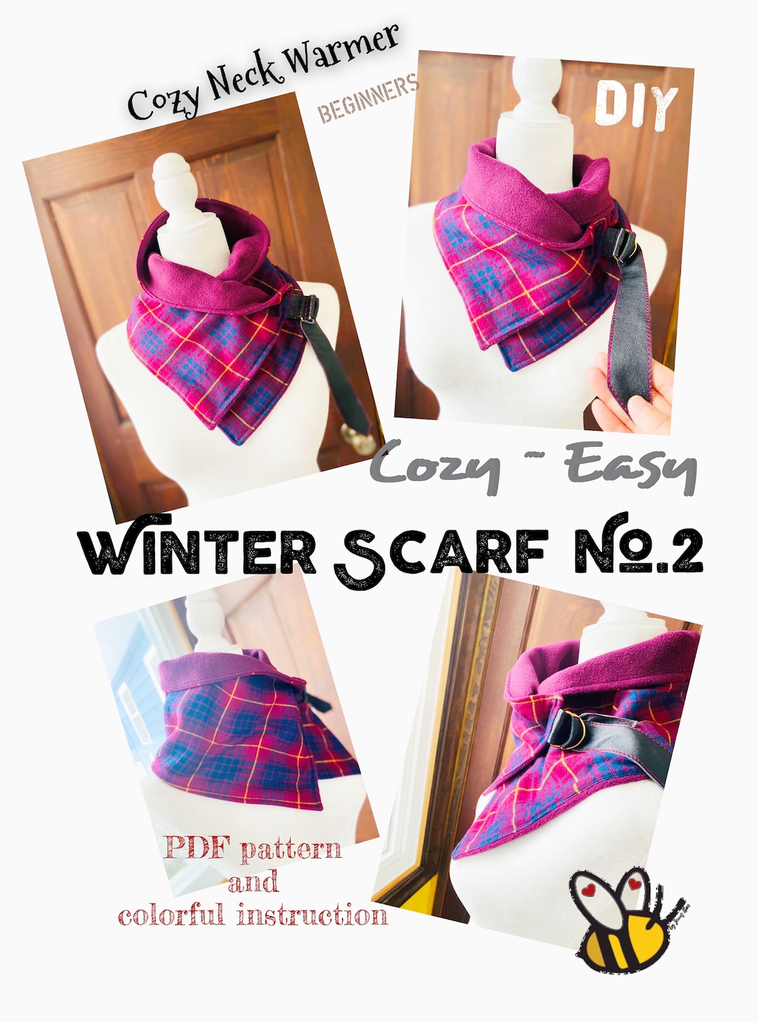 EASY COZY Winter Scarf No.2-diy Pdf Pattern With Colorful Instruction ...
