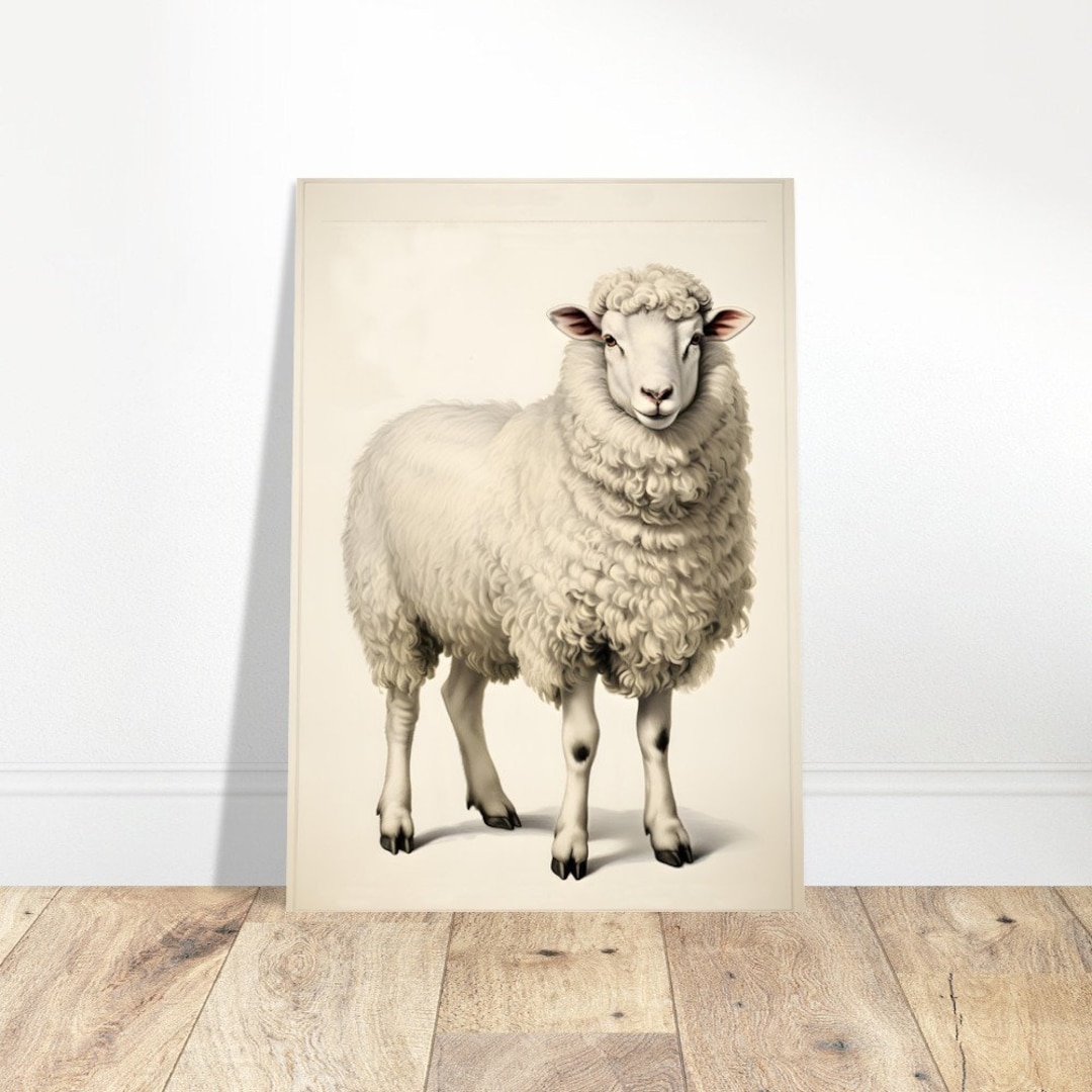 Vintage Sheep Premium Matte Paper Poster, Sheep Farm Rustic Country ...