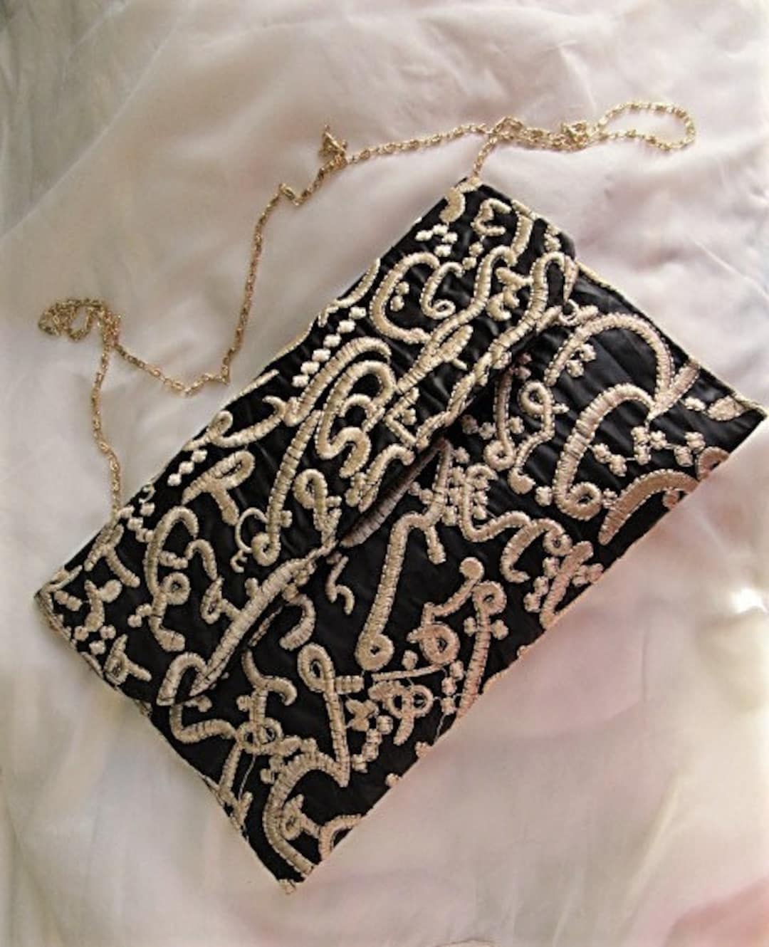 Arabic Calligraphy Black Clutch Purse, Party Clutch Purse, Date Night ...
