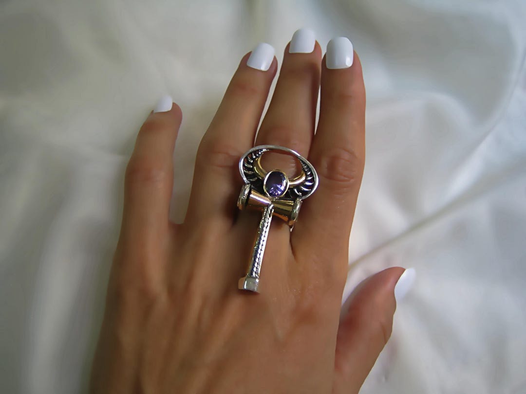 Beautiful Large Ankh Ring, Sterling Silver Big Ankh Ring, Amulet Ring ...