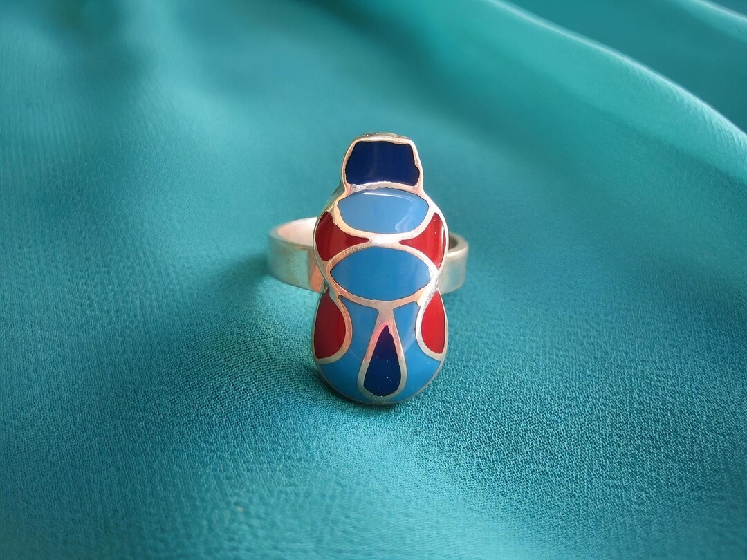 Beautiful Egyptian Scarab Ring, Turquoise Scarab Ring, Egyptian ...