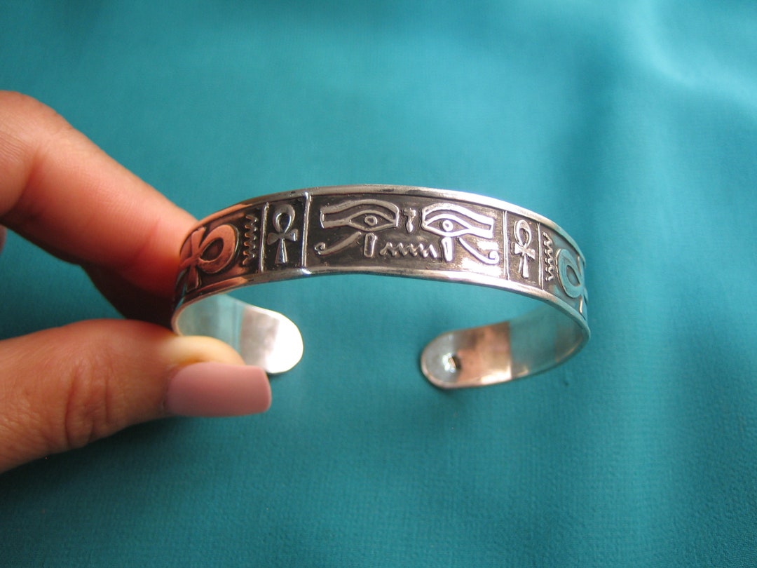 Egyptian Cuff Bracelet for Men/women With Hieroglyphics, Egyptian ...