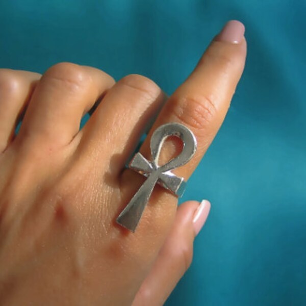 Sterling Ankh Ring - Etsy