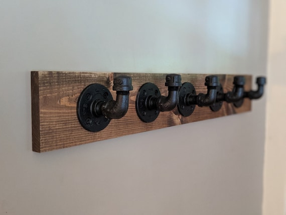 Industrial Rustic Pipe Coat Rack | Etsy