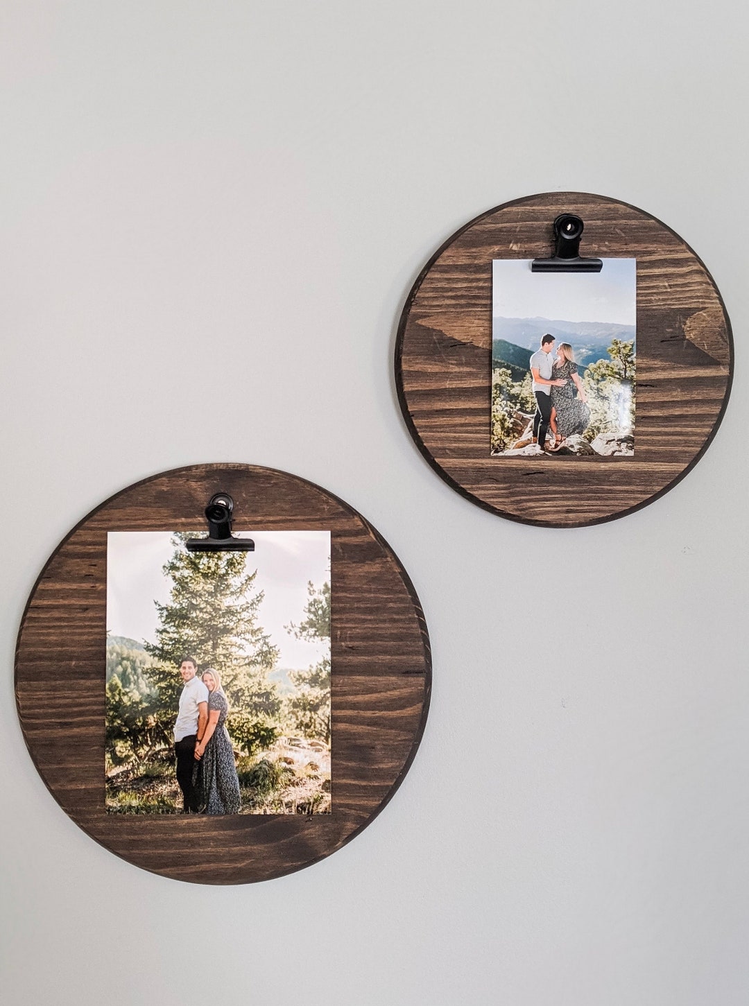 Round Wood Photo Clip Frame - Etsy