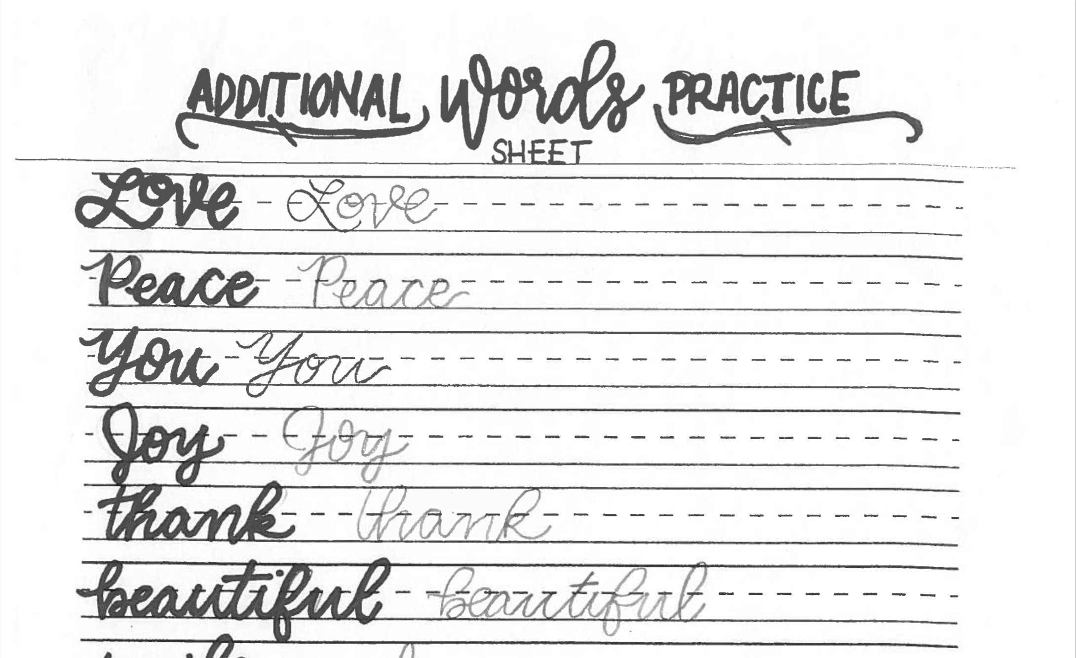 Hand-letter Printable Download Practice Sheets - Etsy