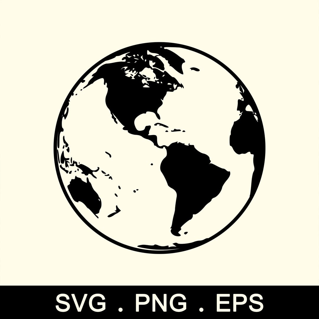 World SVG | PNG | EPS File, Earth Svg, Planet Svg, Globe Svg, Planet ...