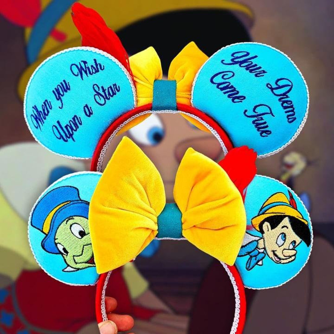 Pinocchio Embroidery Mouse Ears - Etsy