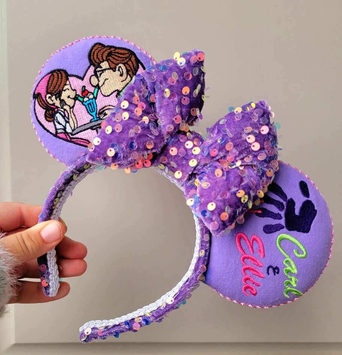 Carl & Ellie Embroidery Mouse Ears - Etsy