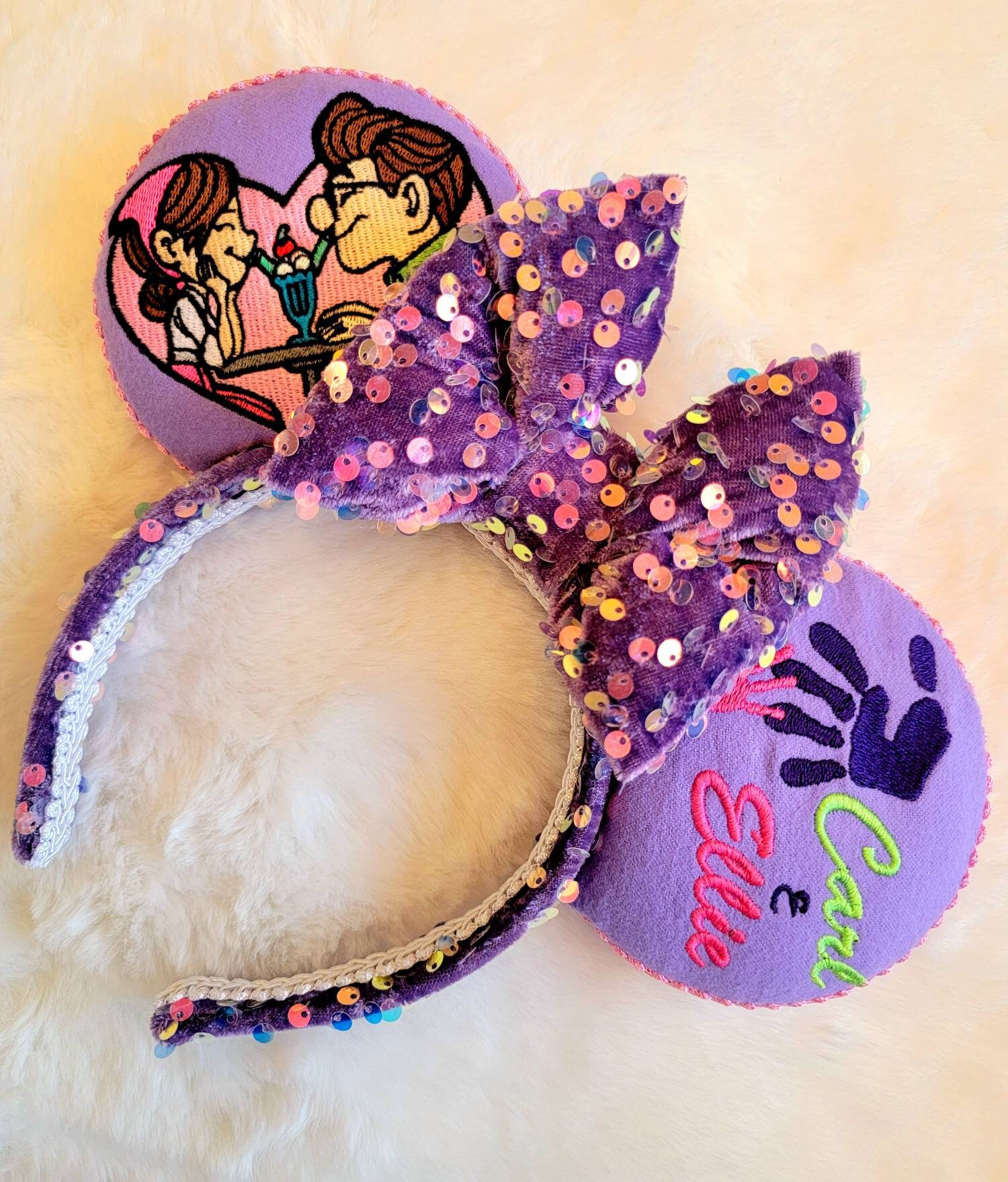 Carl & Ellie Embroidery Mouse Ears - Etsy